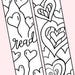 Heart Coloring Bookmarks - Printable Valentines Day Theme (digital) - Etsy