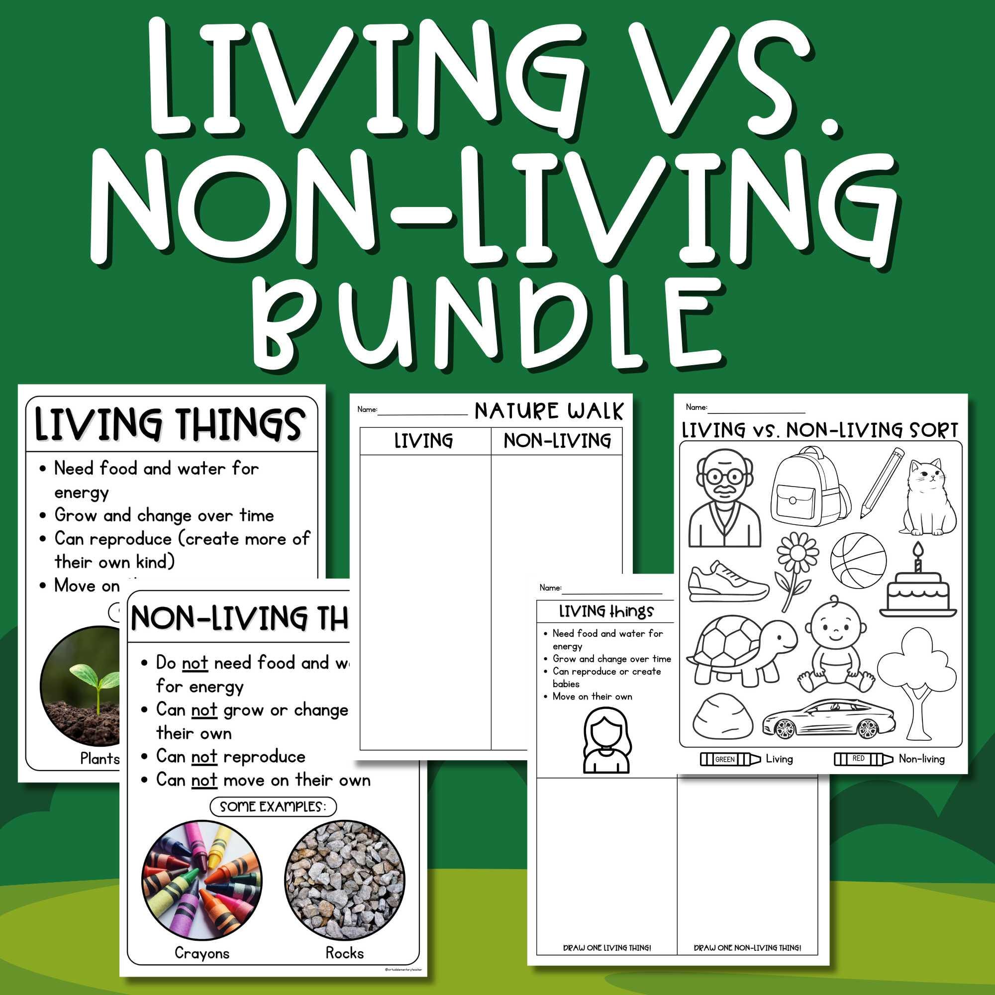 Living Vs Non-living Things | Science Printable Bundle (digital ...
