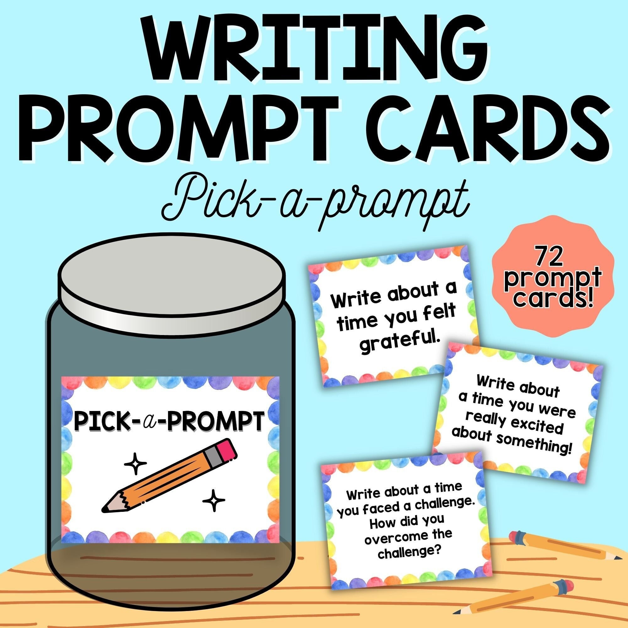 Writing Prompt Cards, 72 Creative Ideas (PDF Download) - Etsy
