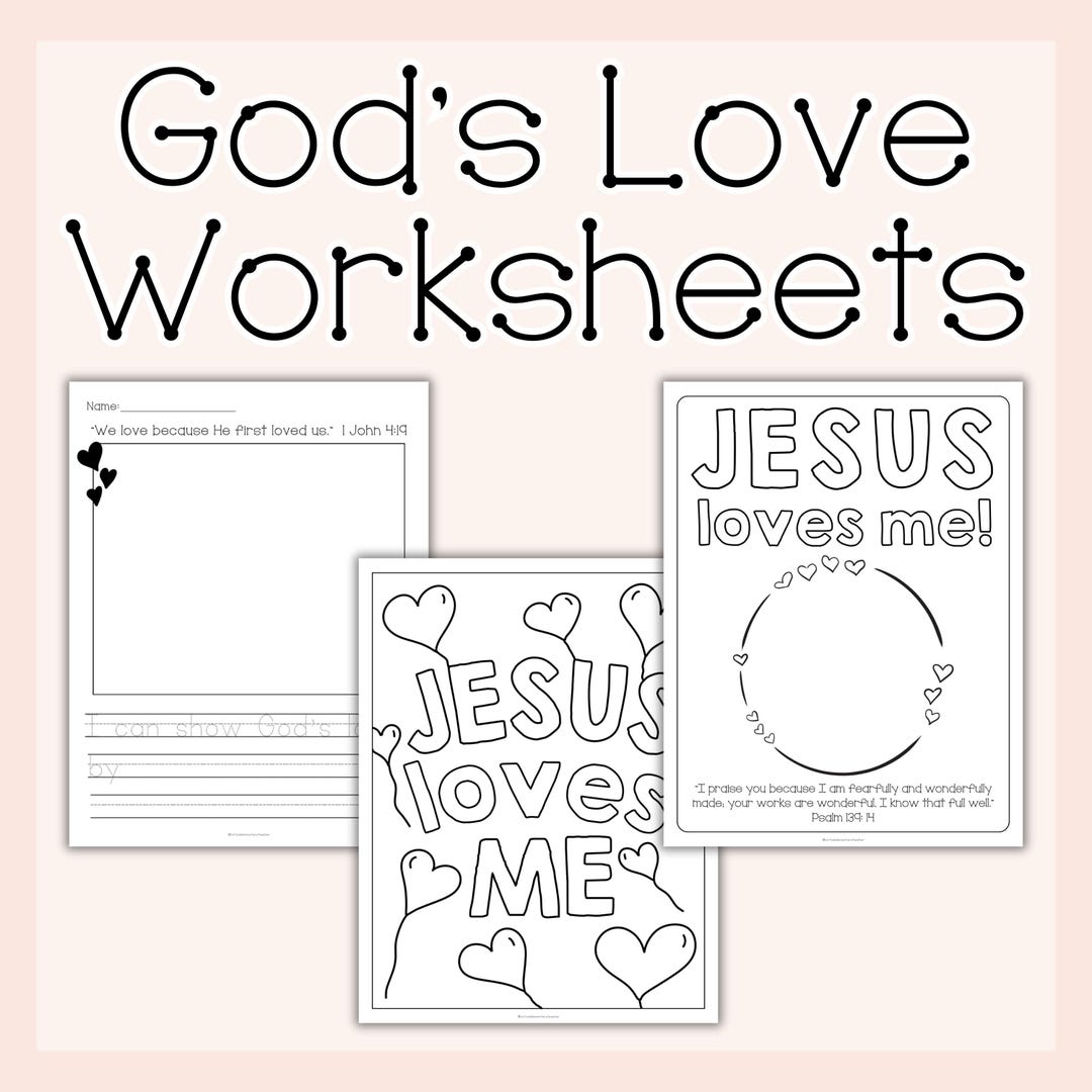 Gods Love Christian Activity God is Love Worksheets Jesus Loves Me ...