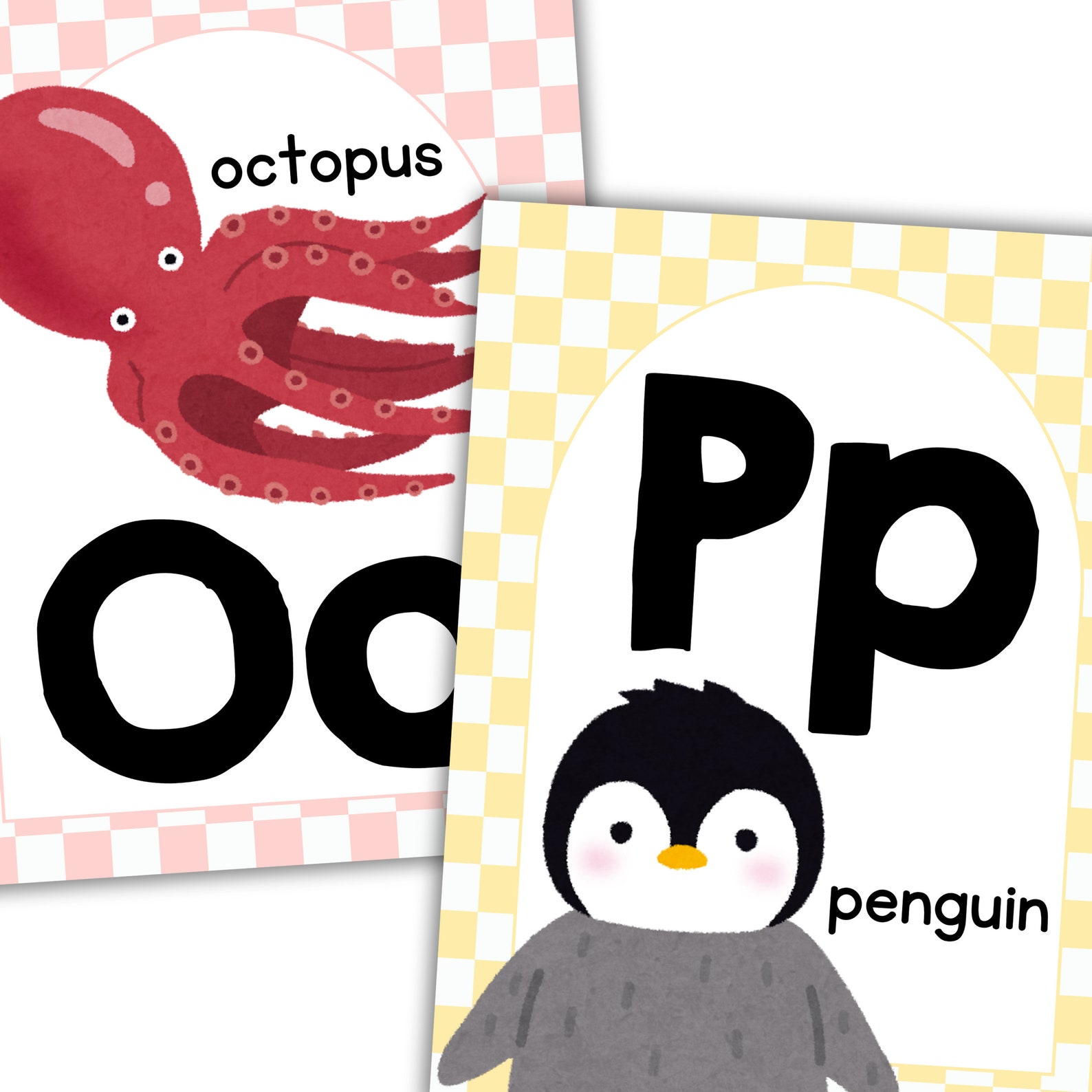 Alphabet Posters Pastel Checkered Decor Pastel Rainbow Checkered ABC ...