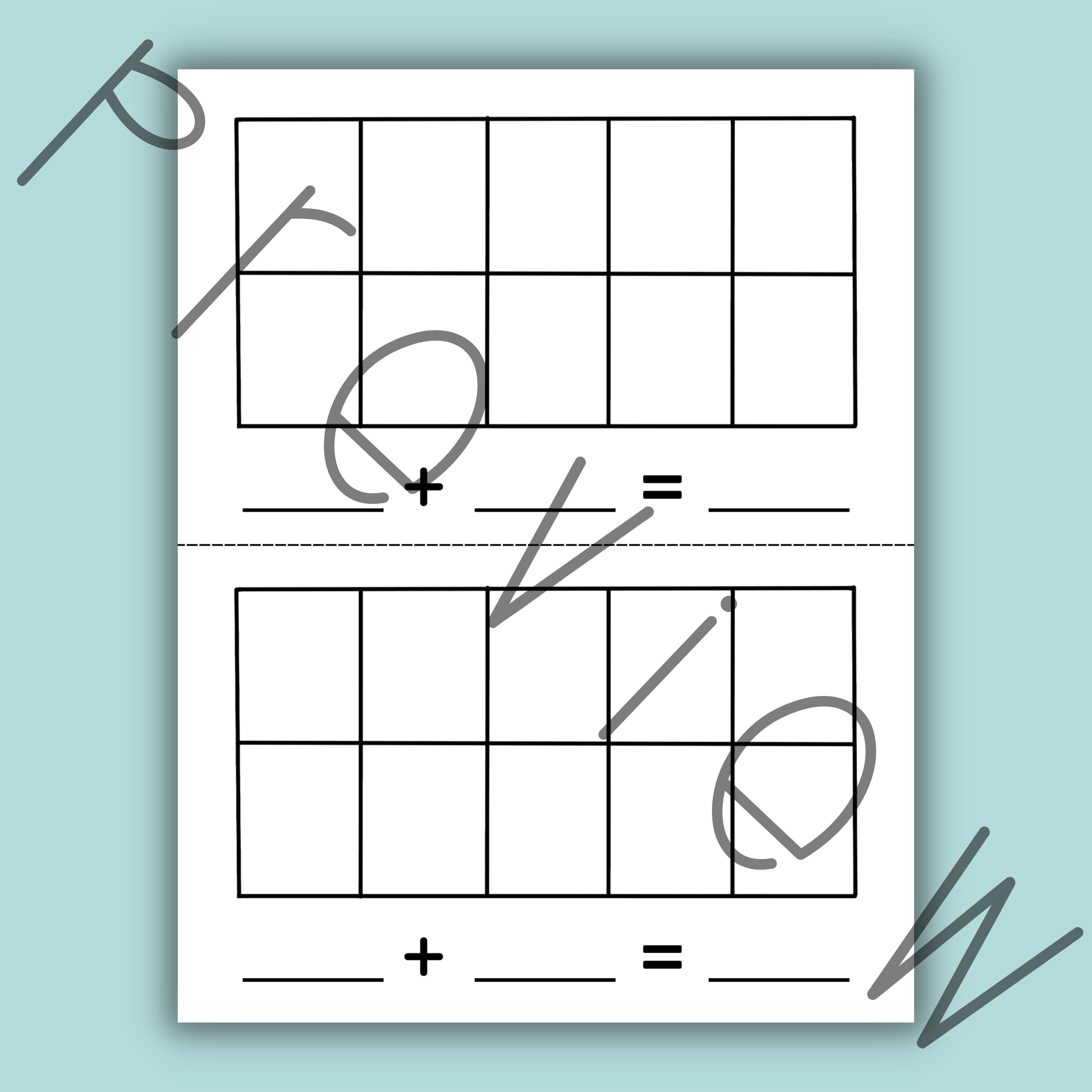 Ten Frames Math Worksheets: Addition Templates (PDF Download) - Etsy