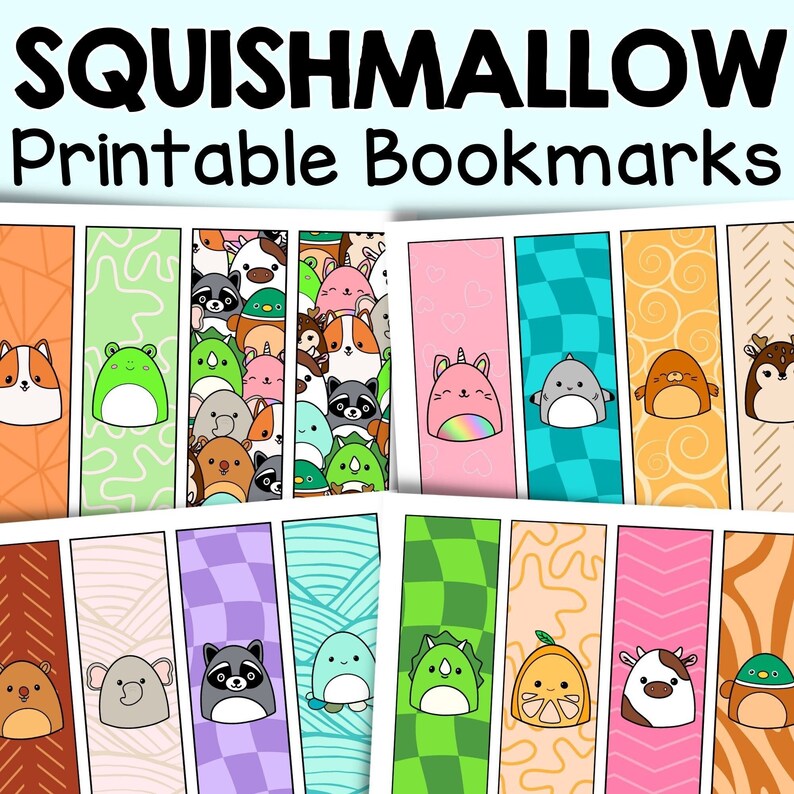 Squishmallow Printable Bookmarks Squishmallow Party Favors Squishmallow ...