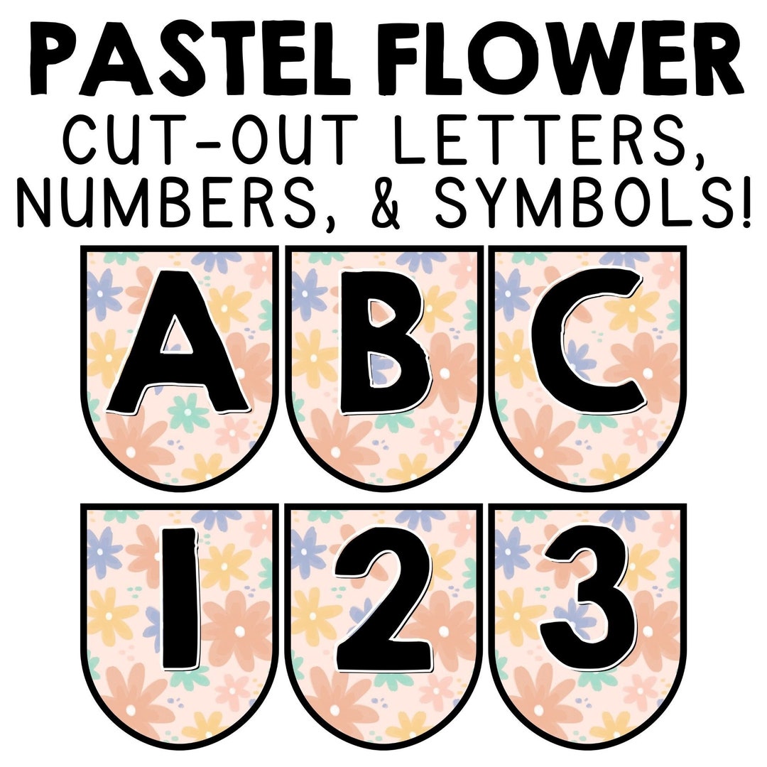 Bulletin Board Letters Pastel Flower Banner Flags Printable Banner ...