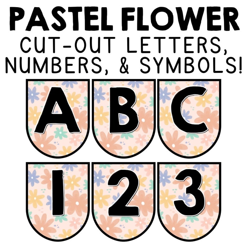 Bulletin Board Letters Pastel Flower Banner Flags Printable Banner ...