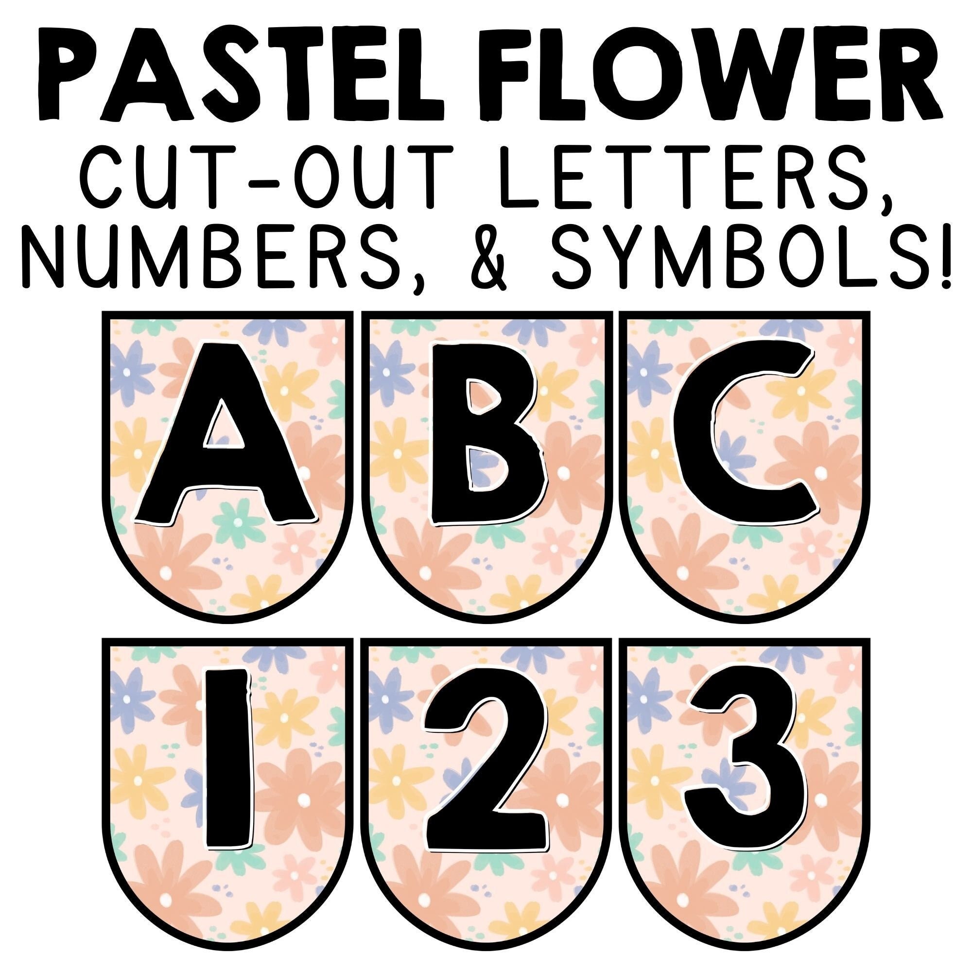 Bulletin Board Letters Pastel Flower Banner Flags Printable Banner ...