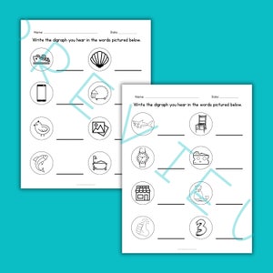 Digraph Worksheets Th Ch Sh Ph Wh Digraph Blends Activities Homeschool ...