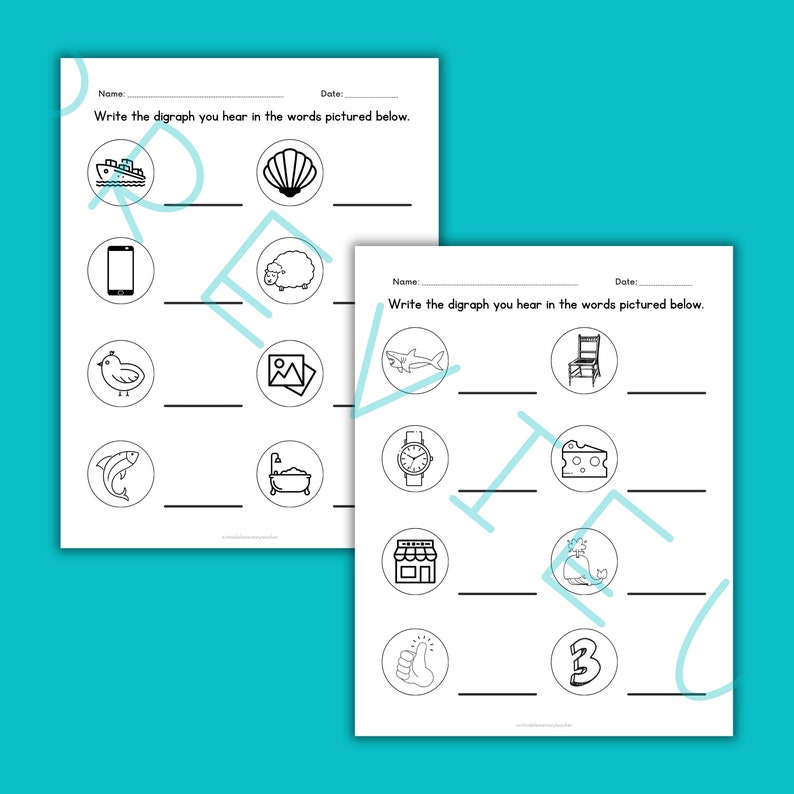 Digraph Worksheets: Phonics Blends Activities (printable) - Etsy