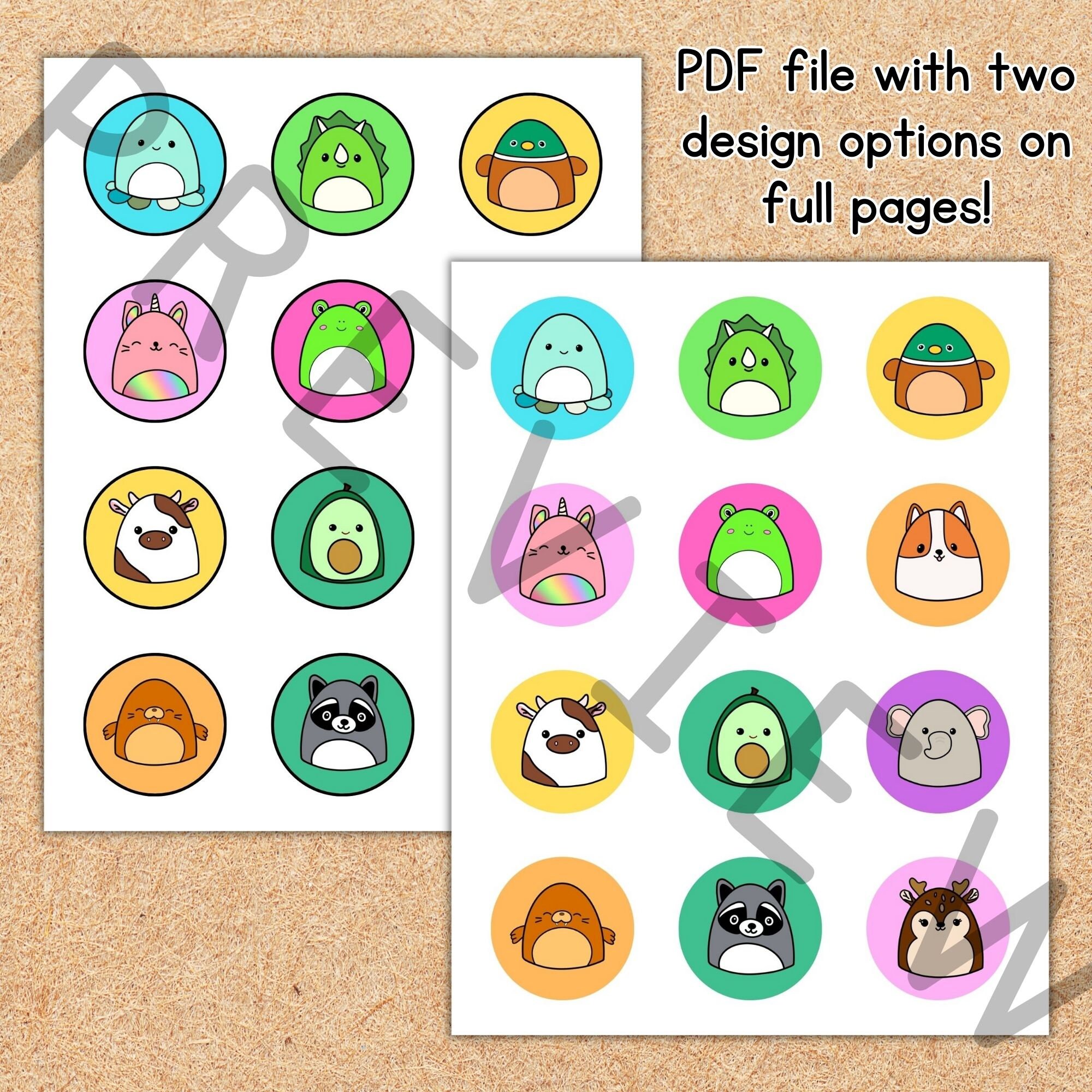 Squishmallow Cupcake Toppers Cut-out Circles DIGITAL DOWNLOAD Clip Art ...