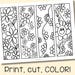 Preppy Flower Coloring Bookmarks Cute Printable Bookmarks to Color ...