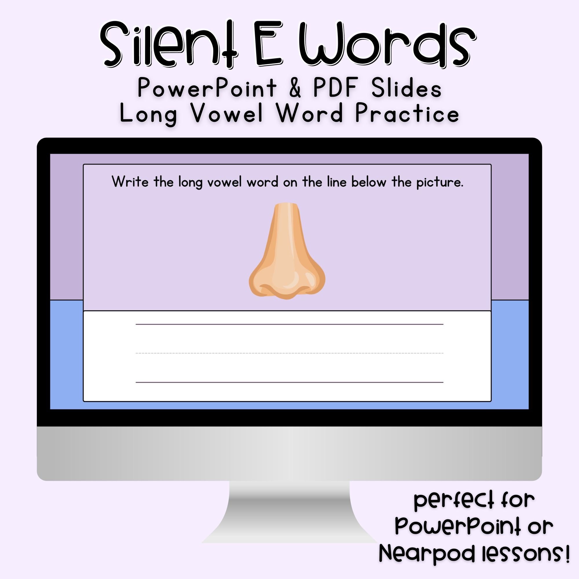 Silent E Words Powerpoint Slides Activity Magic E Writing Word ...