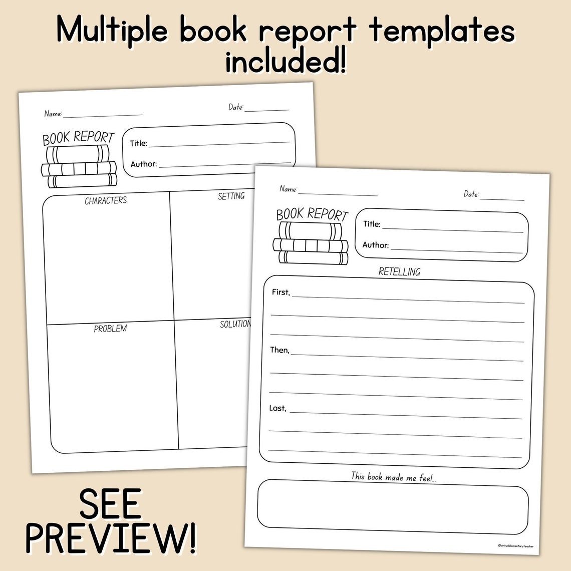 Book Report Templates Reading Comprehension Book Report Worksheets ...