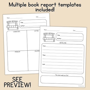 Book Report Templates Reading Comprehension Book Report Worksheets ...