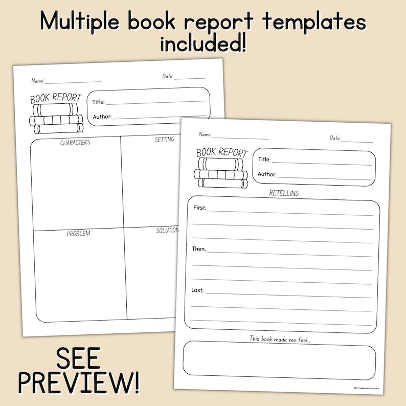 Book Report Templates Reading Comprehension Book Report Worksheets ...