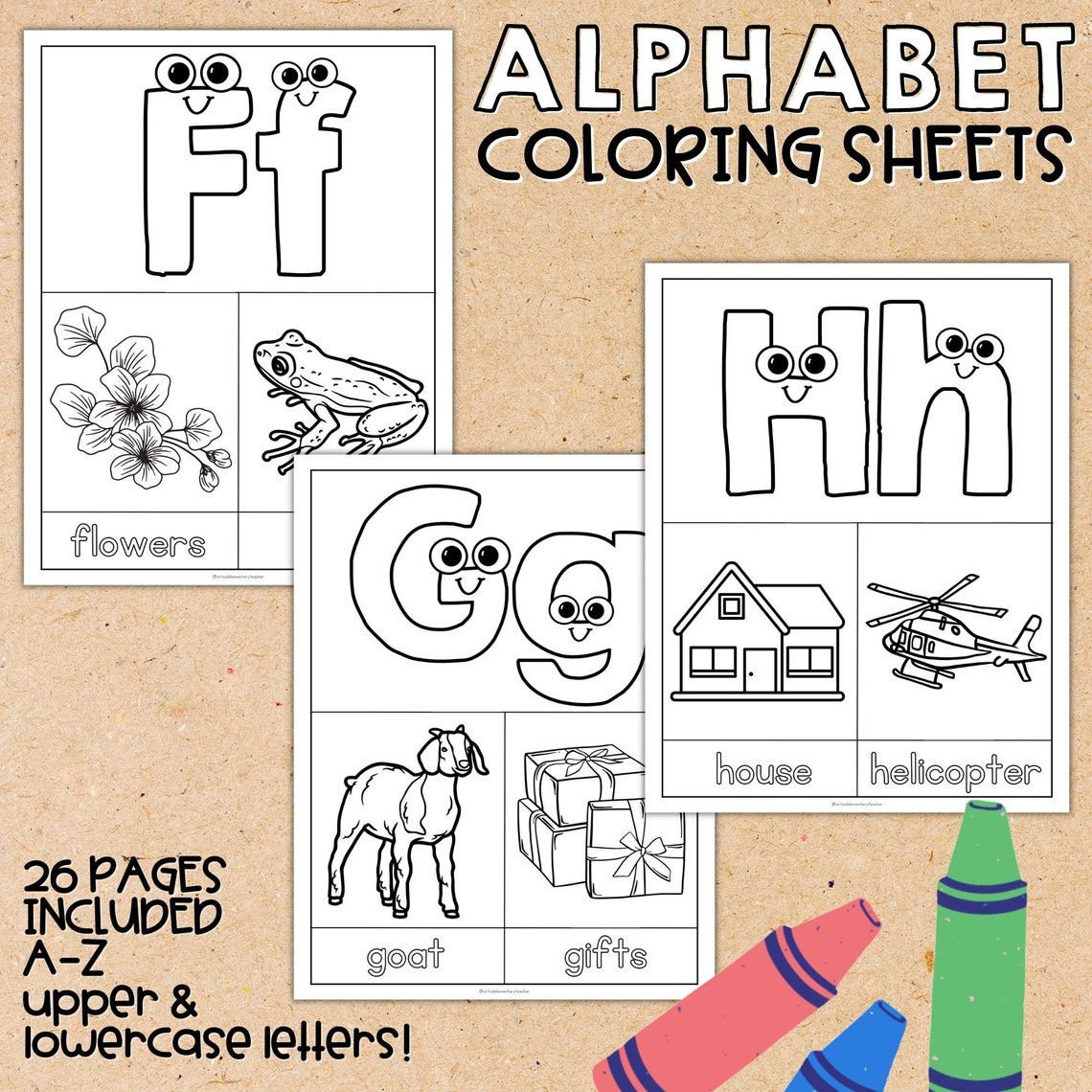 Alphabet Coloring Pages for Kids ABC Printable Coloring Book Learning ...