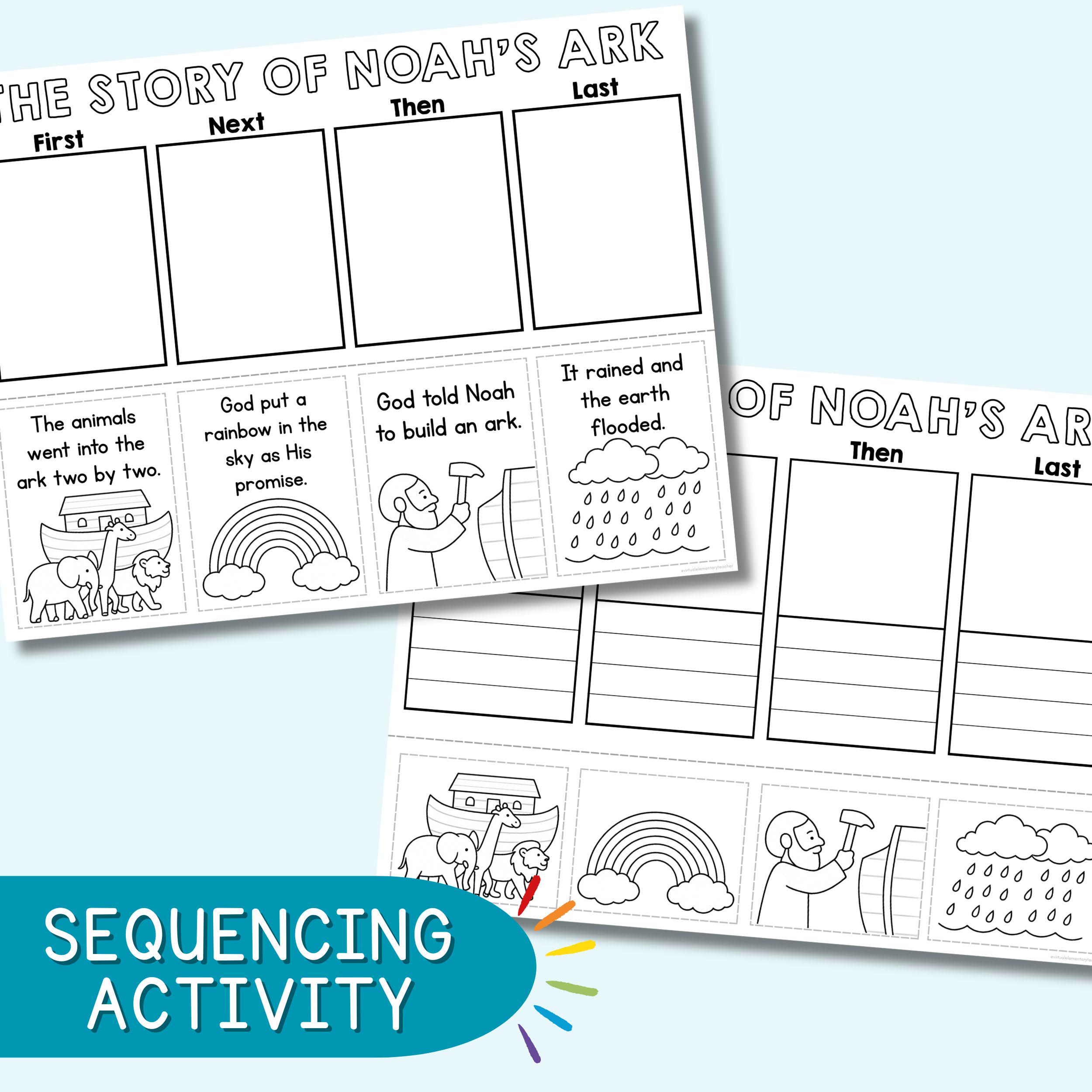 Noah’s Ark Bible Story Printables | Noah’s Ark Unit, Mini Book ...