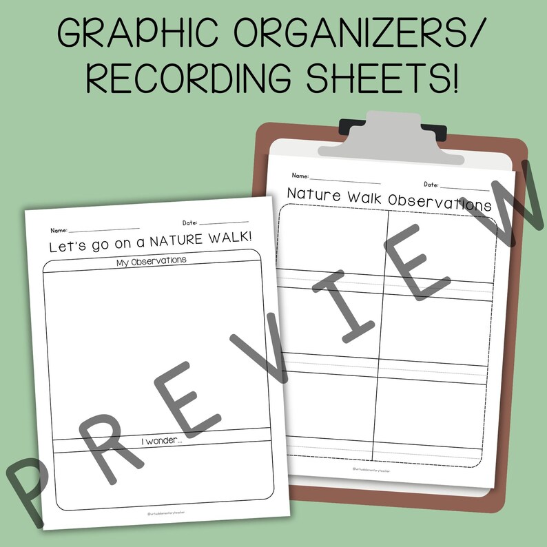 Nature Walk Activities Nature Walk Worksheets Science Observation Sheet ...