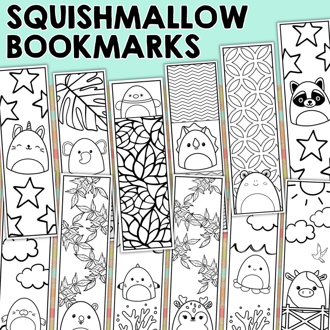 Squishmallow Coloring Bookmarks, Party Favors (PDF Printable) - Etsy