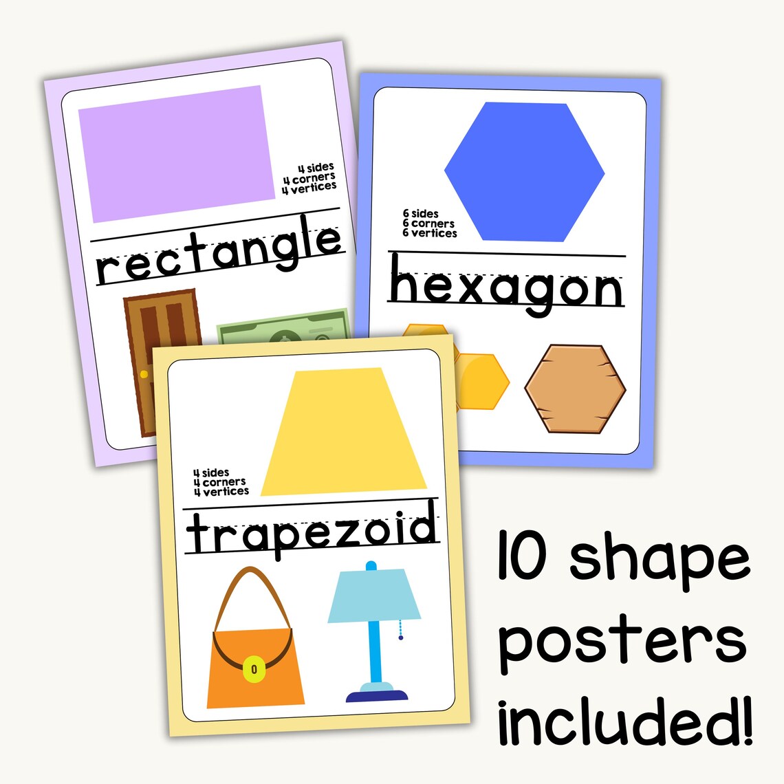 2D Shapes Poster | Rainbow Math, Classroom Decor (printable) - Etsy