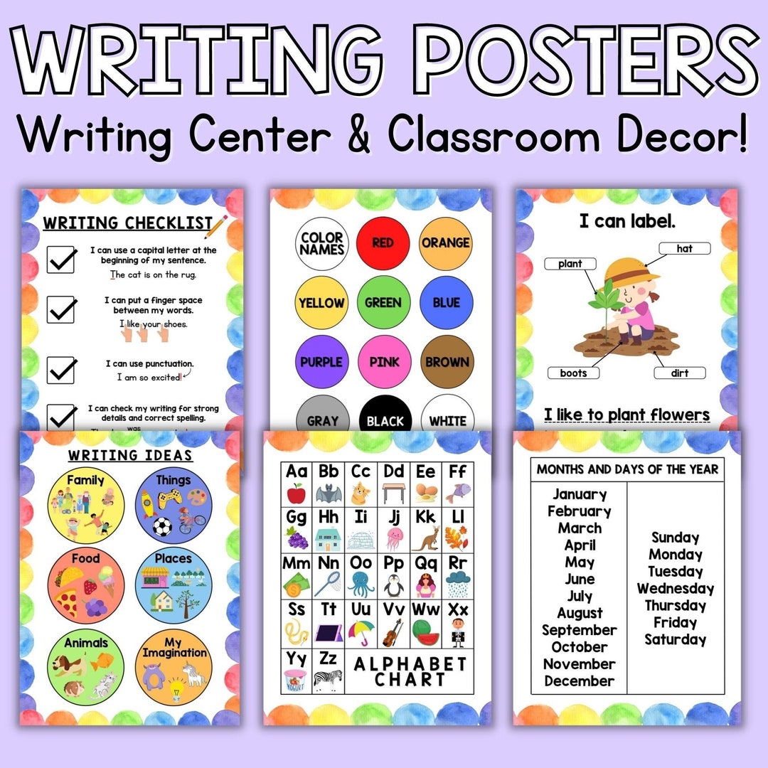 Writing Posters for Early Writers Educational Posters ELA Classroom ...