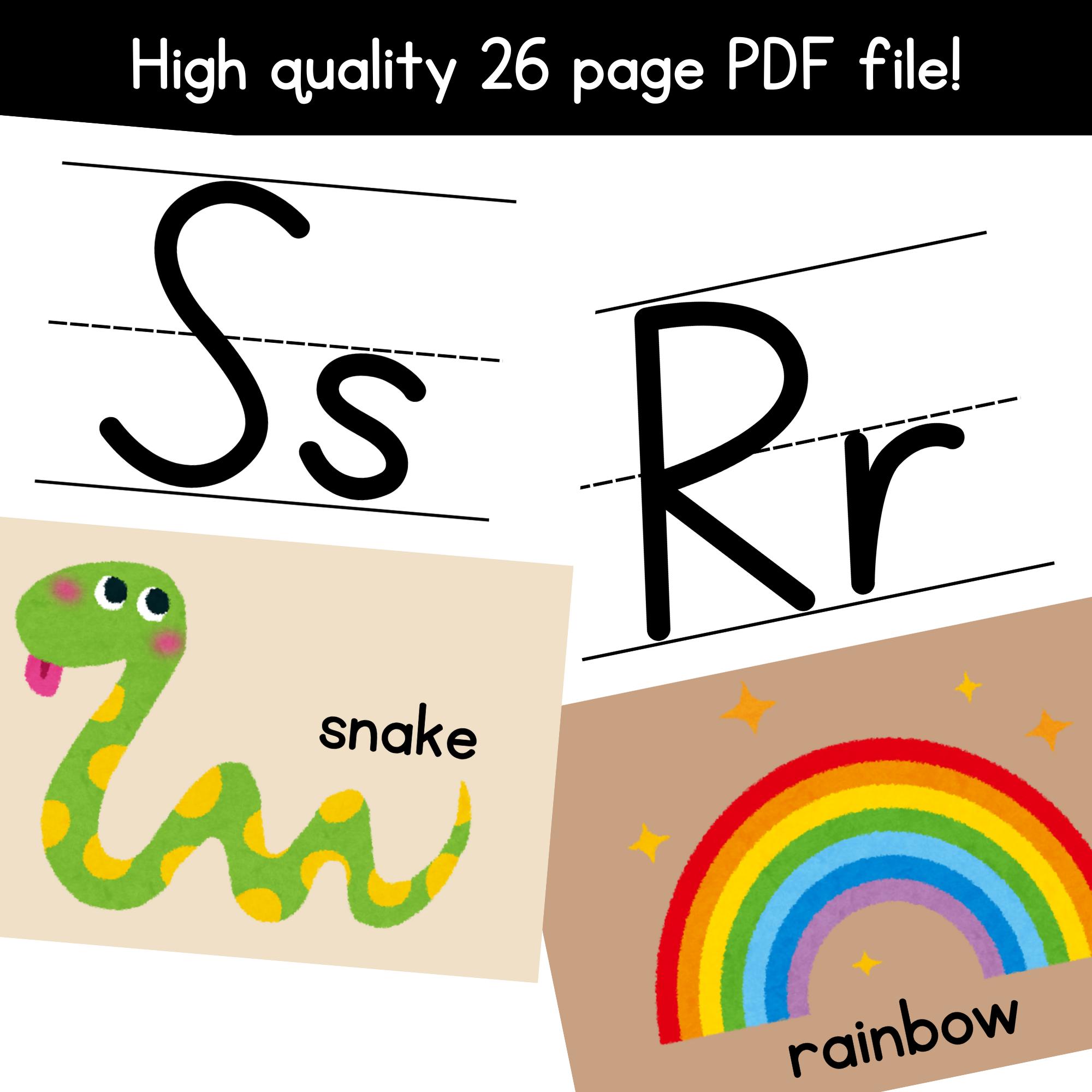 Alphabet Posters Earth Tones Classroom Decor Letter Formation Posters ...