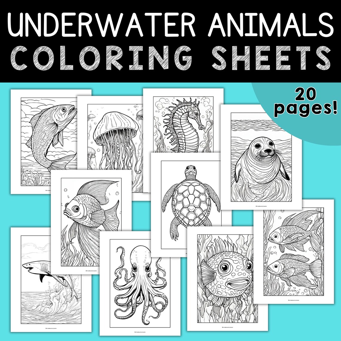 Ocean Coloring Pages Printable Ocean Animal Coloring Book Fun Sea Life ...