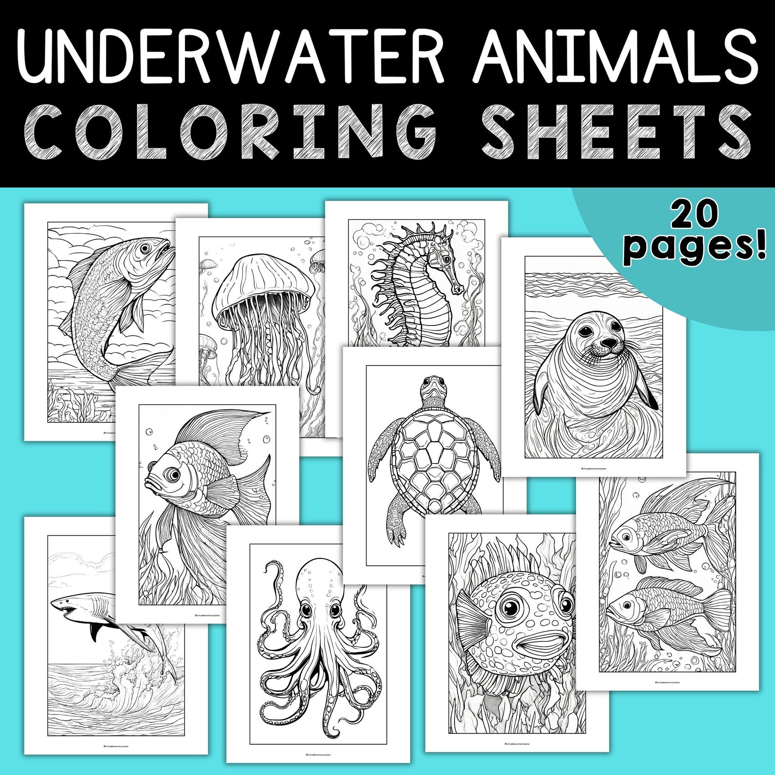 Ocean Coloring Pages Printable Ocean Animal Coloring Book Fun Sea Life ...