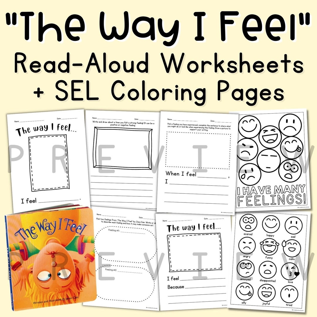 The Way I Feel SEL Worksheets, Emotion Coloring Pages (PDF) - Etsy