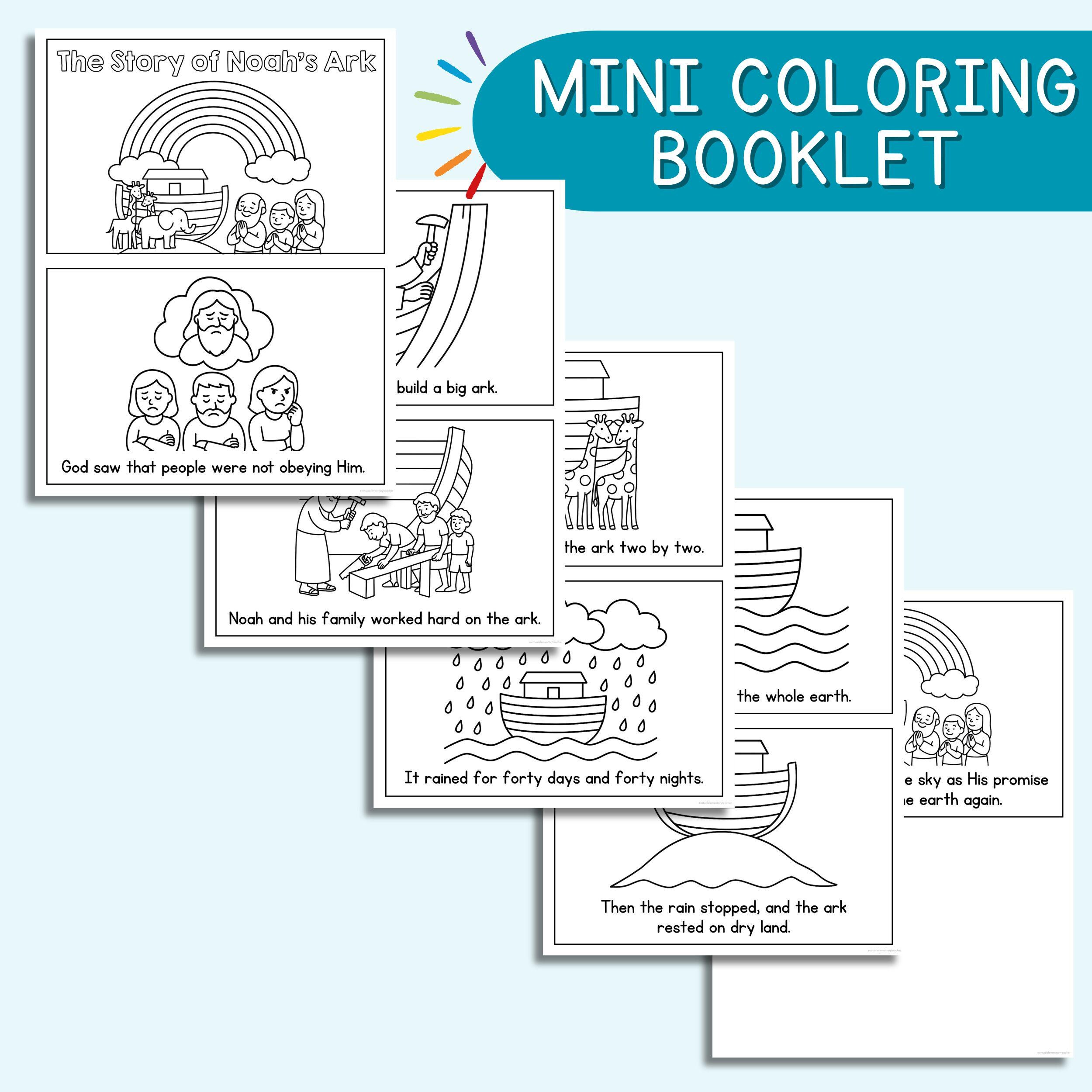 Noah’s Ark Bible Story Printables | Noah’s Ark Unit, Mini Book ...