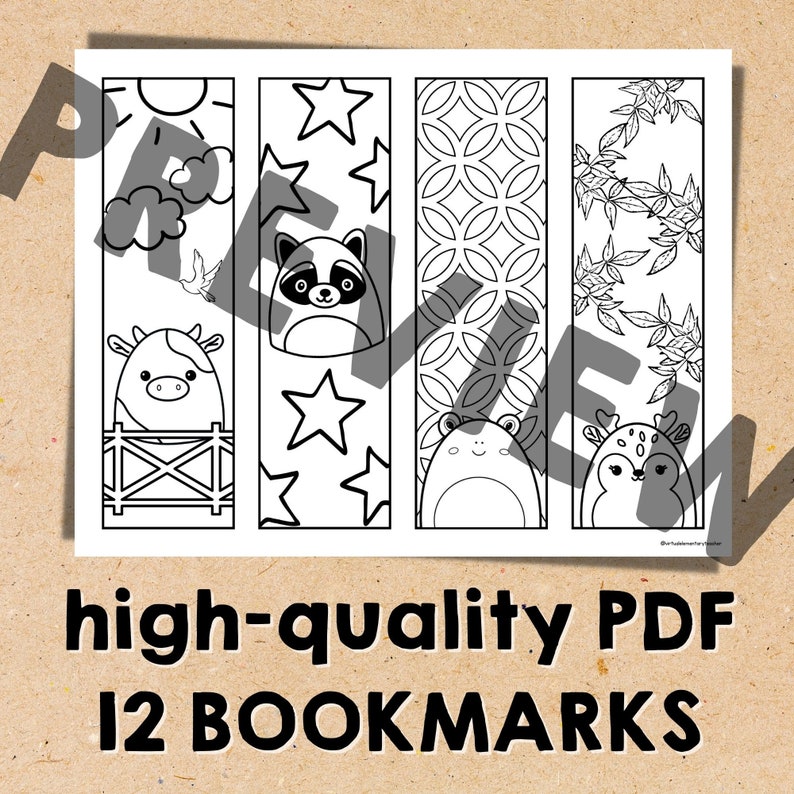 Squishmallow Coloring Bookmarks, Party Favors (PDF Printable) - Etsy