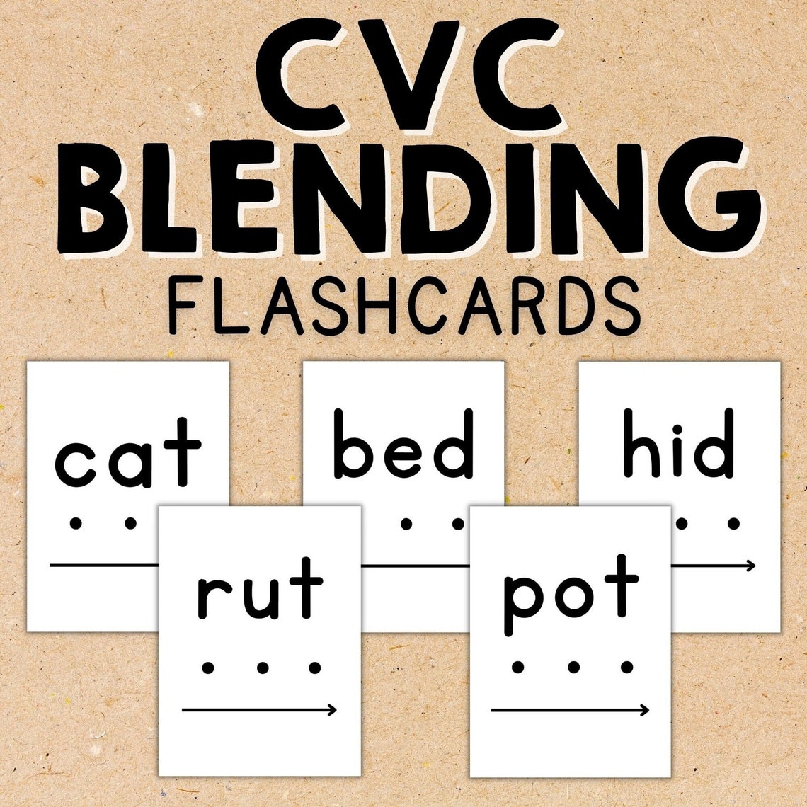 CVC Blending Flashcards Printable Phonics Flashcards Letter Blending ...