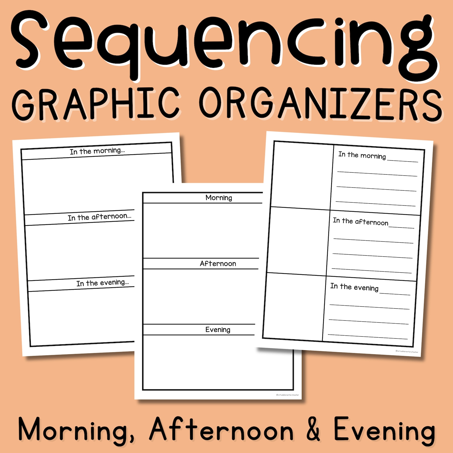 Sequencing Graphic Organizers: Morning, Afternoon, Evening (PDF) - Etsy