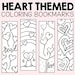 Heart Coloring Bookmarks Printable Bookmarks Cute Valentines Day ...