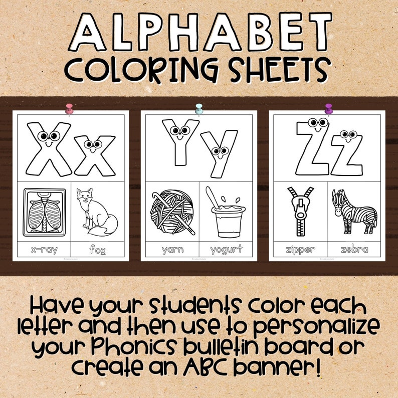 Alphabet Coloring Pages for Kids ABC Printable Coloring Book Learning ...