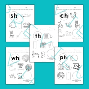 Digraph Worksheets Th Ch Sh Ph Wh Digraph Blends Activities Homeschool ...