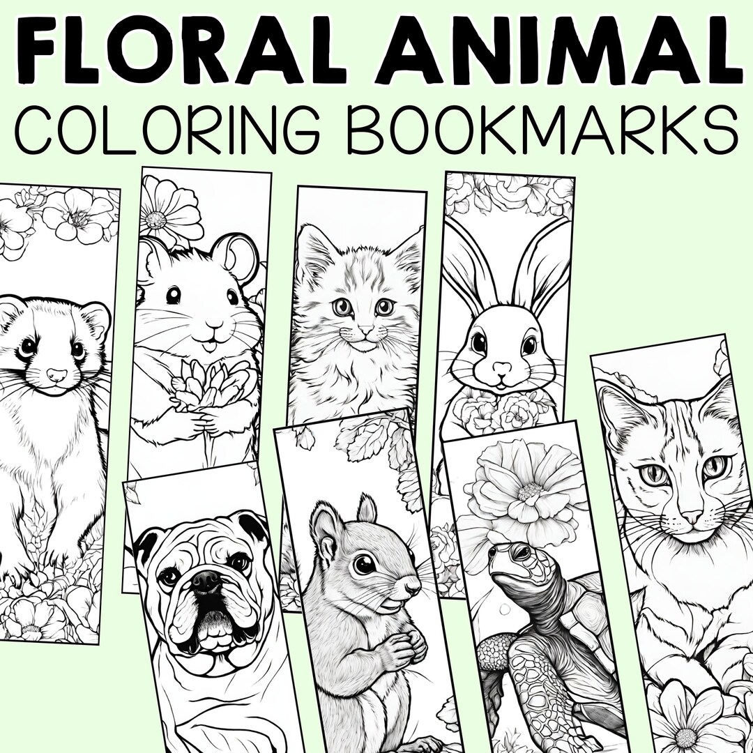 Printable Coloring Bookmarks Bookmarks to Color Floral Animal Coloring ...