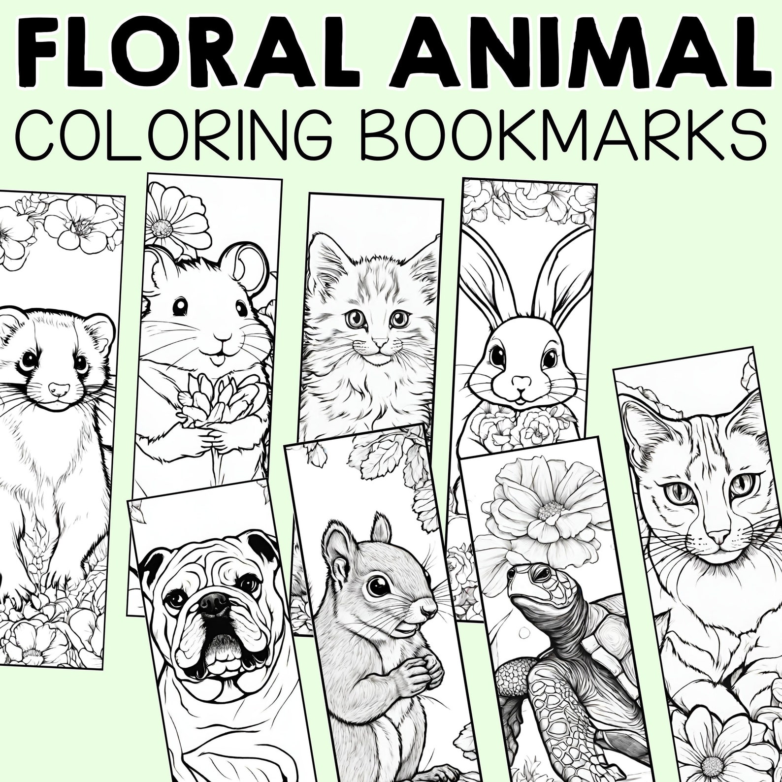 Printable Coloring Bookmarks Bookmarks to Color Floral Animal Coloring ...