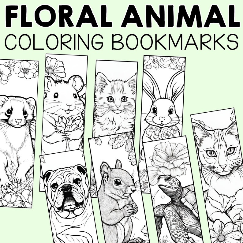 Printable Coloring Bookmarks Bookmarks to Color Floral Animal Coloring ...