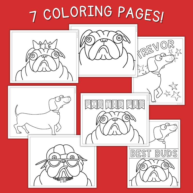 Pig the Pug Coloring Pages Reading & Writing Worksheets Read Aloud ...
