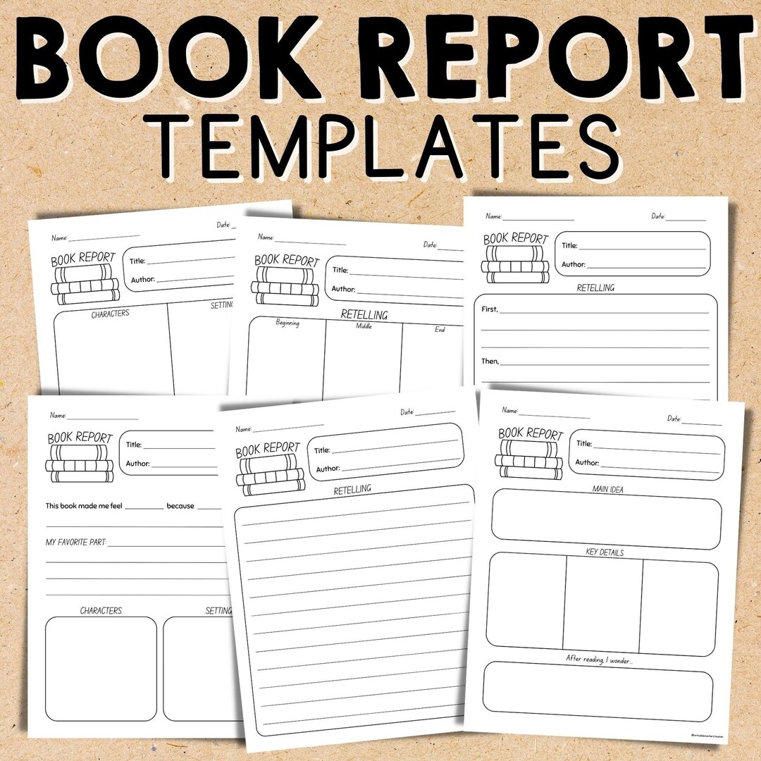 Book Report Templates Reading Comprehension Book Report - Etsy