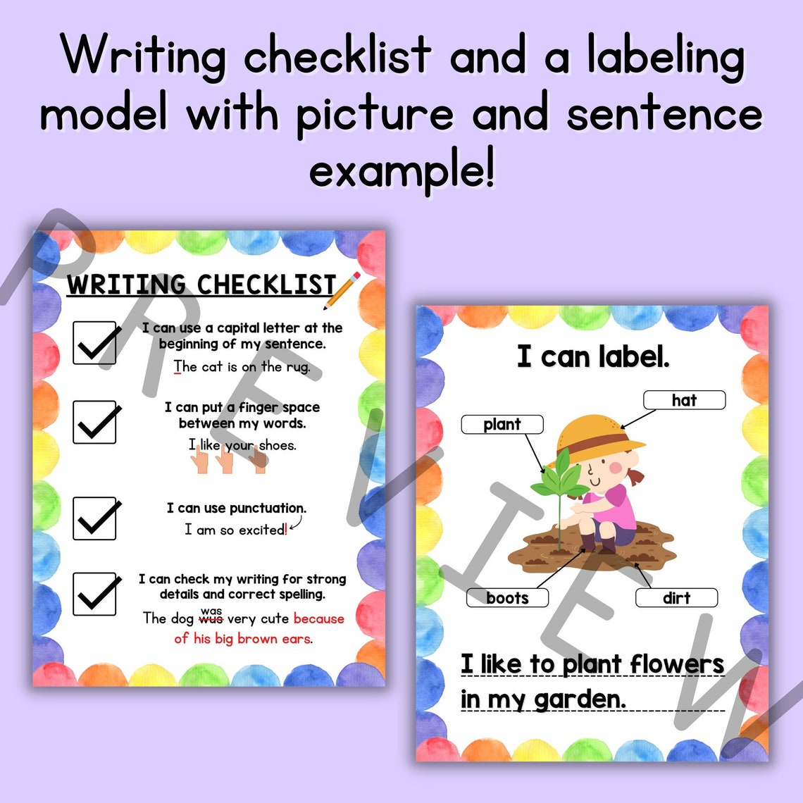 Writing Posters for Early Writers Educational Posters ELA Classroom ...