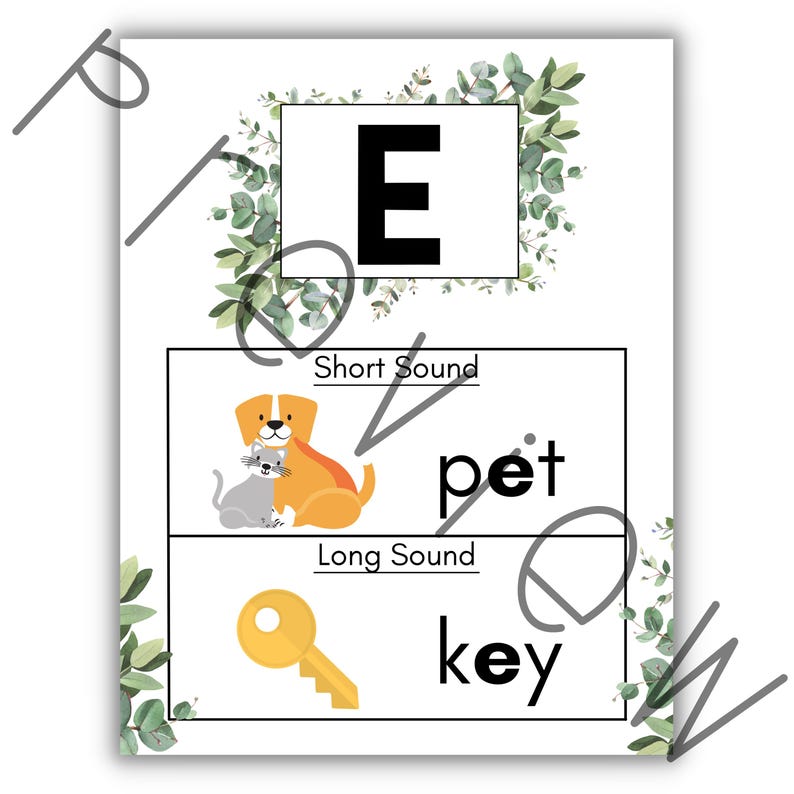 Long and Short Vowel Sound Posters Educational Posters ABC Posters ...