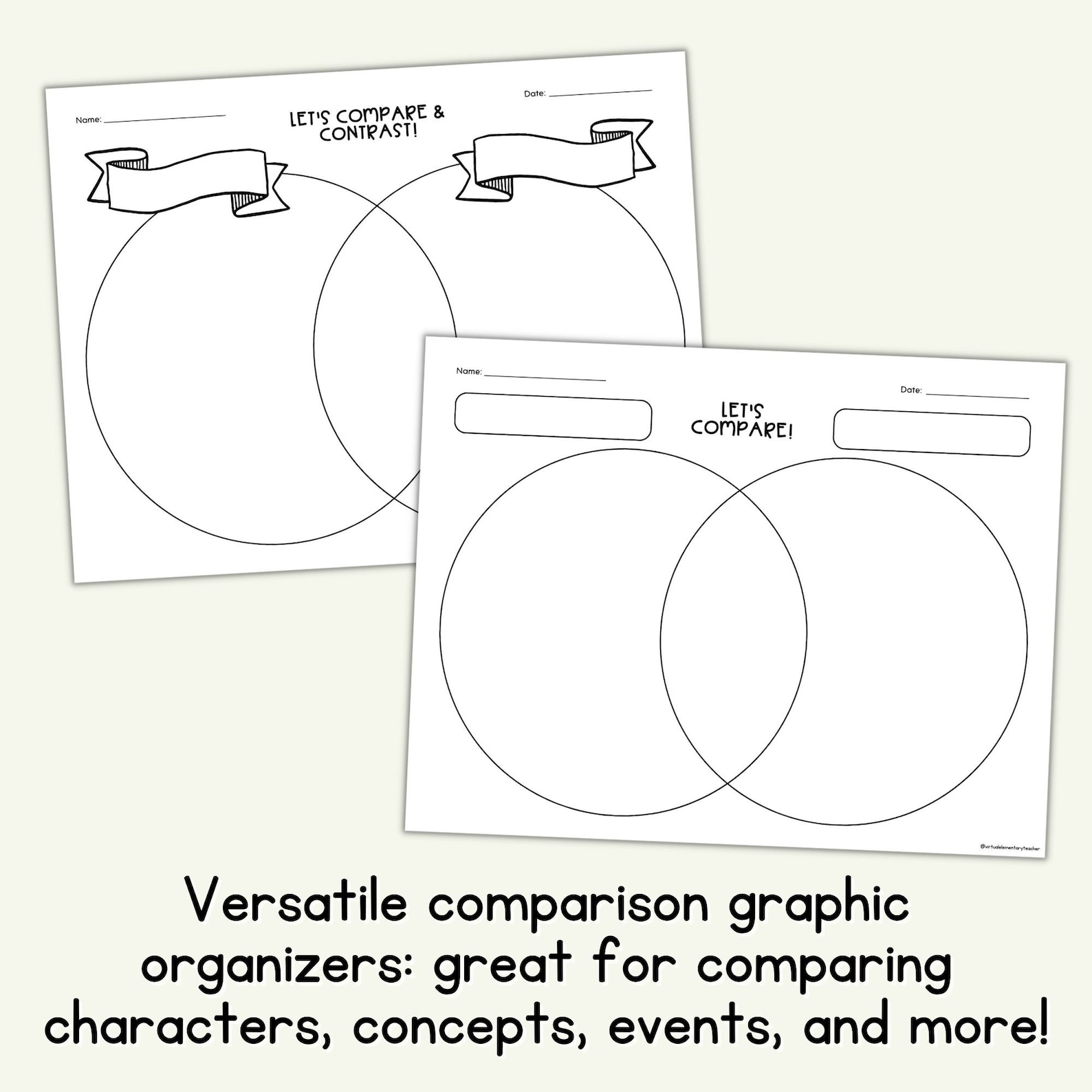 Compare and Contrast Graphic Organizer Character Traits Worksheet ...