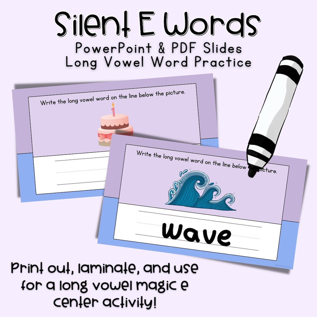Silent E Words Powerpoint Slides Activity Magic E Writing Word ...