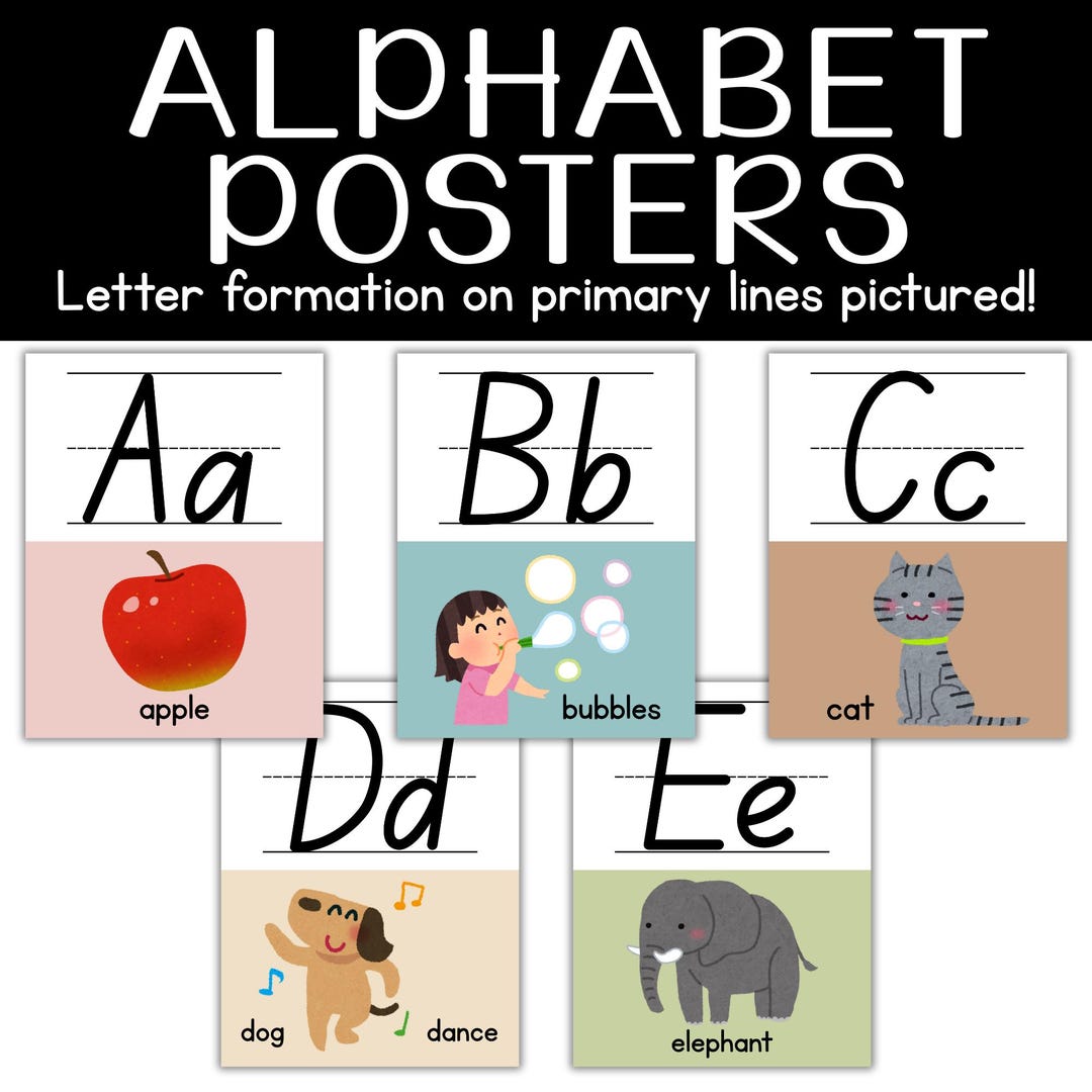 Alphabet Posters Earth Tones Classroom Decor Letter Formation Posters ...