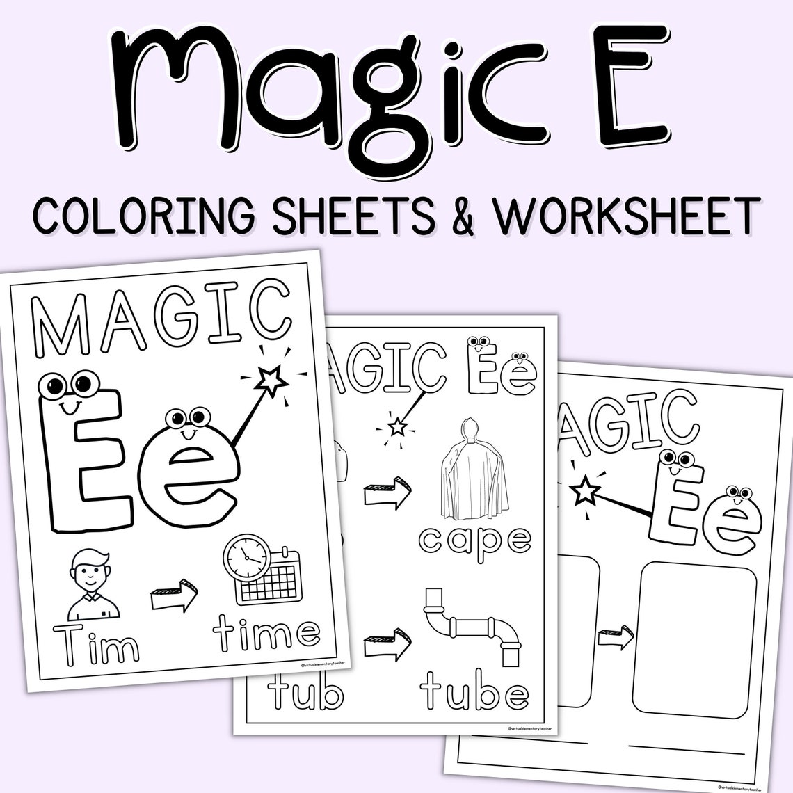 Magic E Worksheets and Coloring Pages Silent E Long Vowel Activity ...