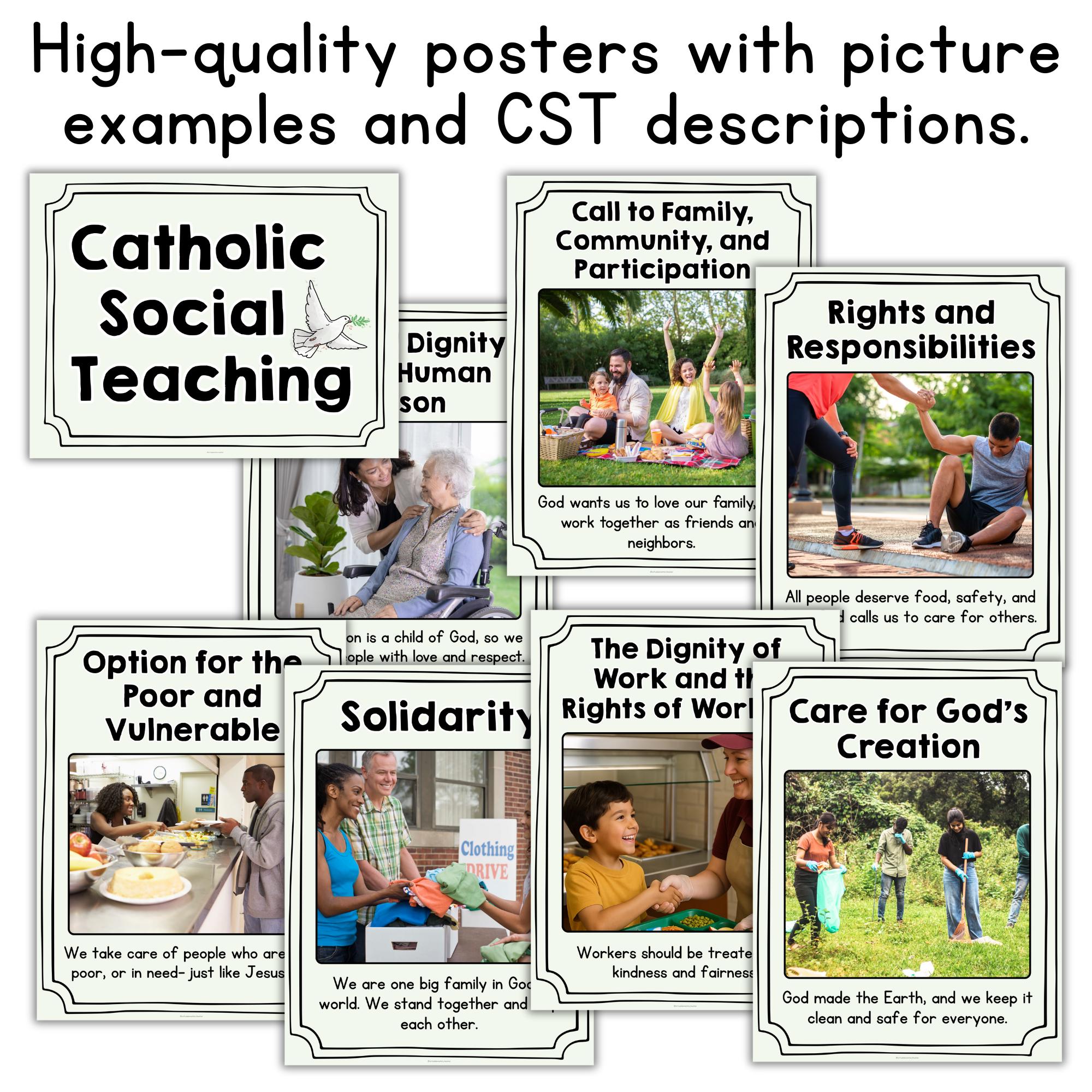 Catholic Social Teaching Posters & Coloring Pages | Classroom Decor ...