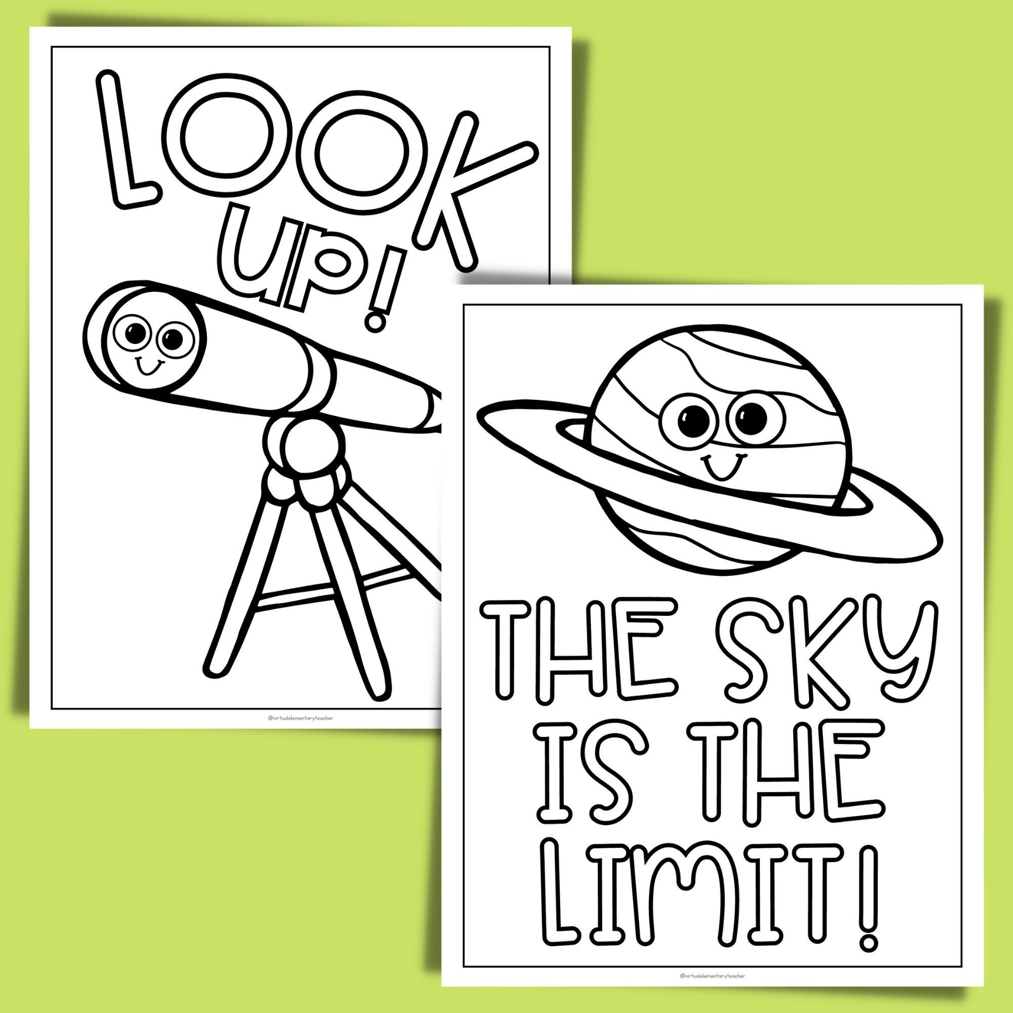 Science Coloring Pages: Globe, Planet, Beaker (PDF Printable) - Etsy
