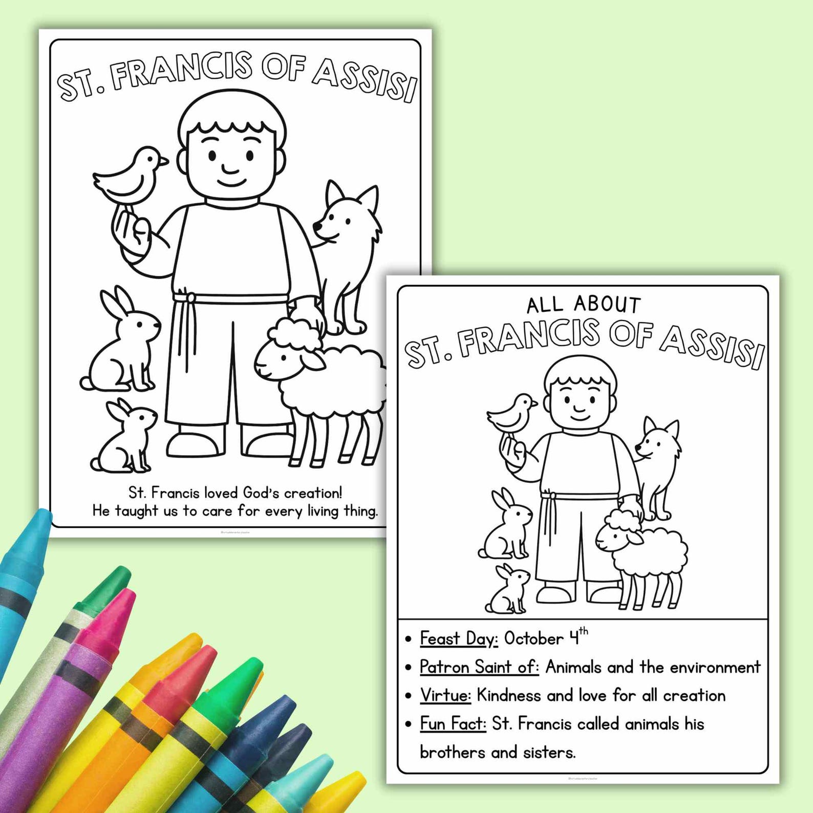 St. Francis of Assisi Coloring Page & Activity | Catholic Saint ...