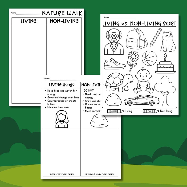 Living Vs Non-living Things Worksheets | Science Mini Book for Kids ...